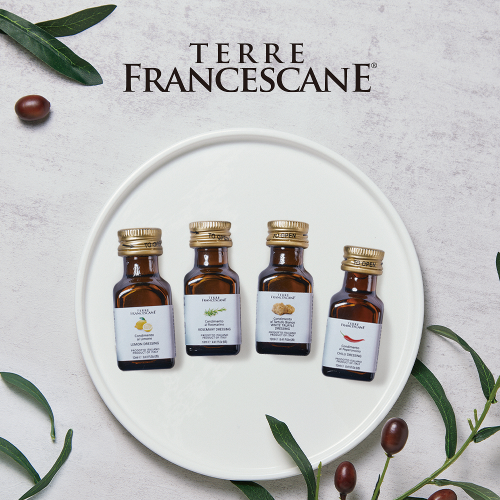 [테레프란체스카네] 이탈리아 미니 올리브유 칠리+레몬+로즈마리+화이트트러플 12ml*8개 x 1박스 (쇼핑백 증정) (업체별도 무료배송)